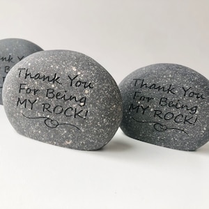 Thank You Rock! Paperweight Gratitude Gift - Rock Made of 100% Natural ...