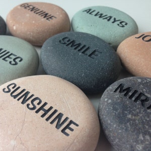 1 Custom Engraved 2" Stone With YOUR Words or Names (2 Lines, 12 ...