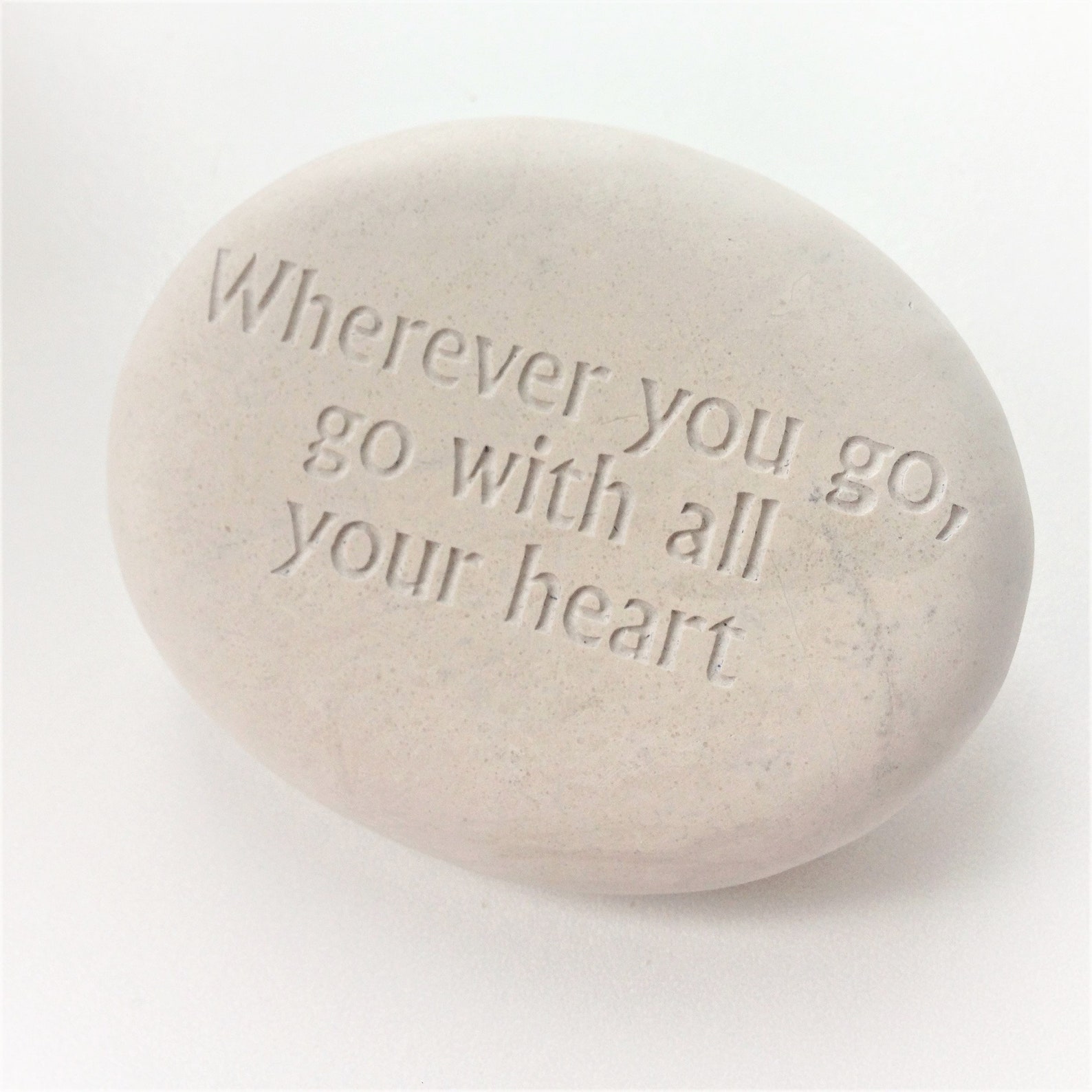 Custom Engraved Cream-white Stone With YOUR Message - Etsy