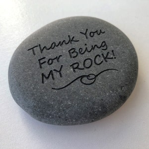Thank You Rock! Paperweight Gratitude Gift - Rock Made of 100% Natural ...