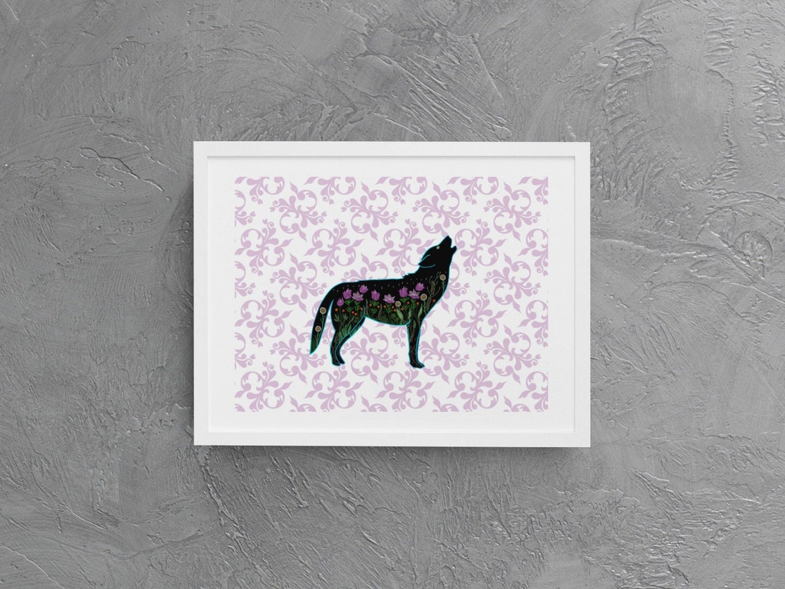 Wolf - Metis Beadwork-inspired Art Print Indigenous Animal Canada - Etsy