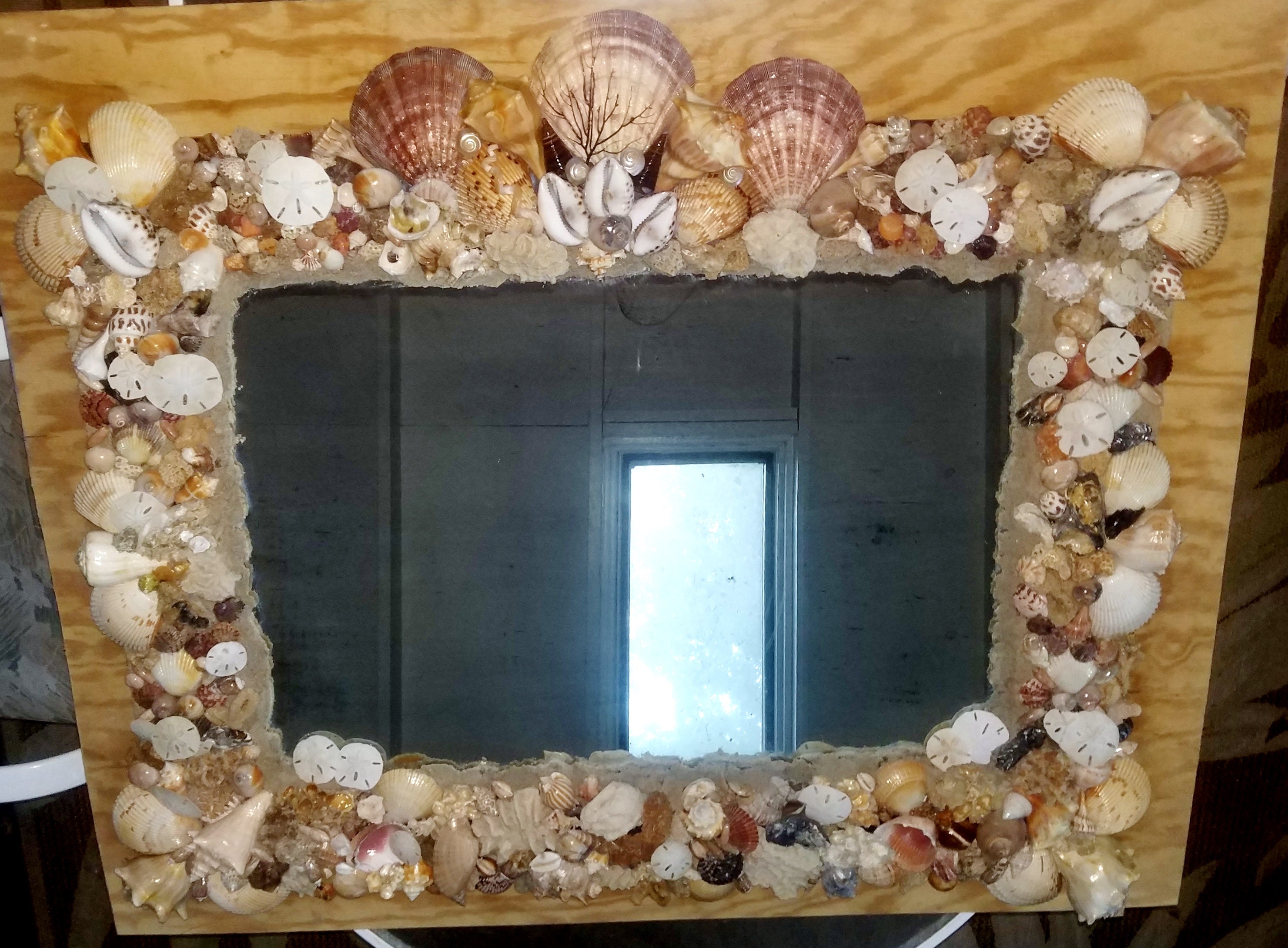 Large Wall BEACH Mirror Seashell and Driftwood and Starfish | Etsy