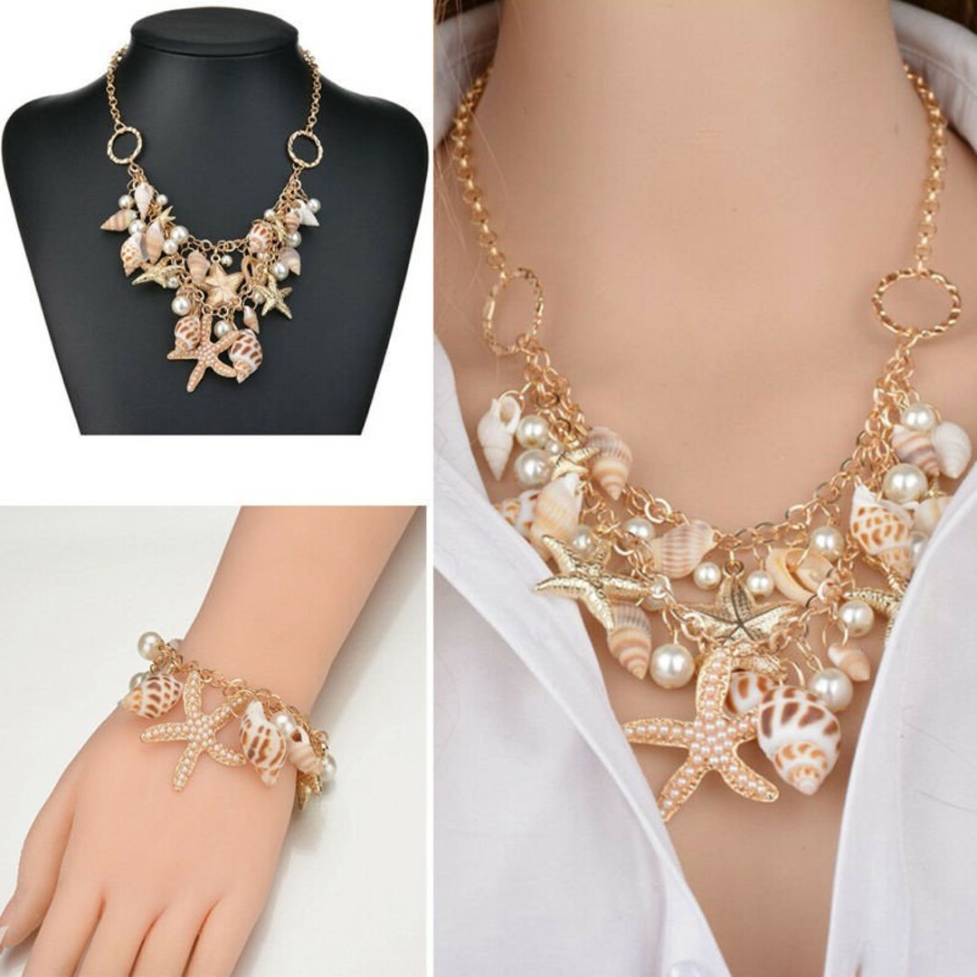 Beach Lover Coastal Inspired Jewelry Set - Bohemian Coastal Bib ...