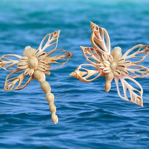 Seashell BUTTERFLIES and DRAGONFLIES Ornament Spring Beach Hanging ...