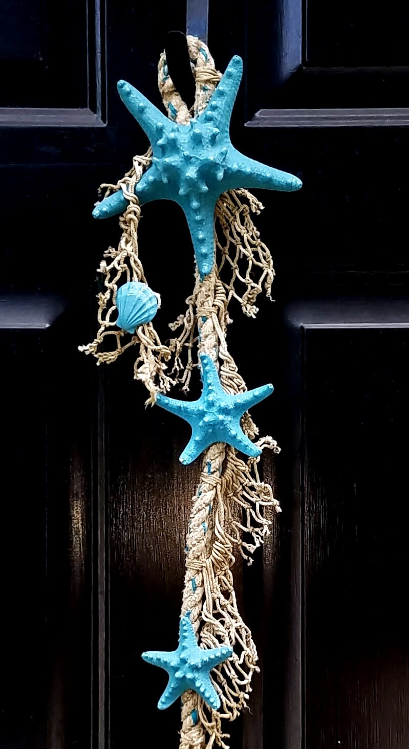 Natural Starfish Hanging Fishing Net Wall Rope Garland Swag | Etsy