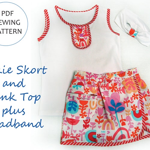 PDF Sewing Pattern for Girls Summer Top Shorts and Skirt. - Etsy