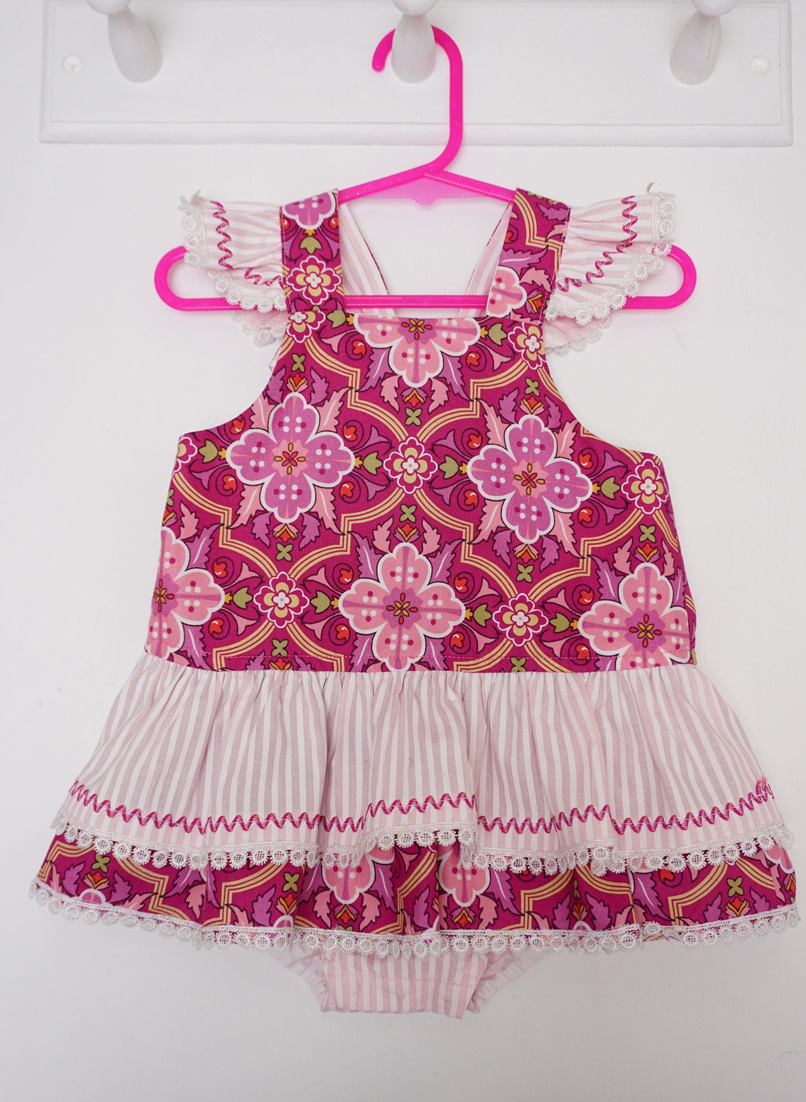 Baby girls romper pdf sewing pattern TINKERBELLE Romper sizes | Etsy