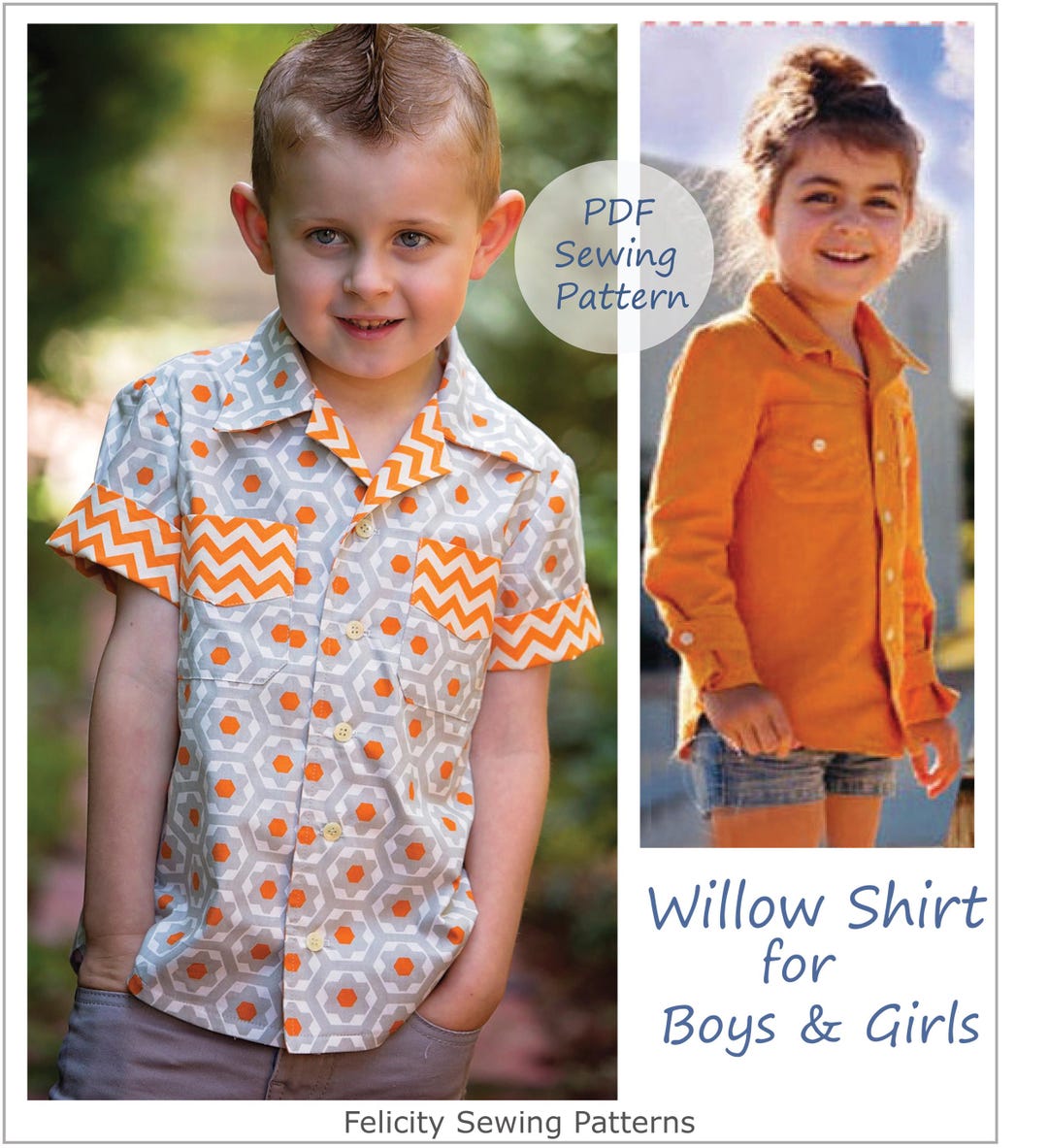 Boys Shirt Pdf Sewing Pattern WILLOW SHIRT Kids Shirt Pattern for Girls ...