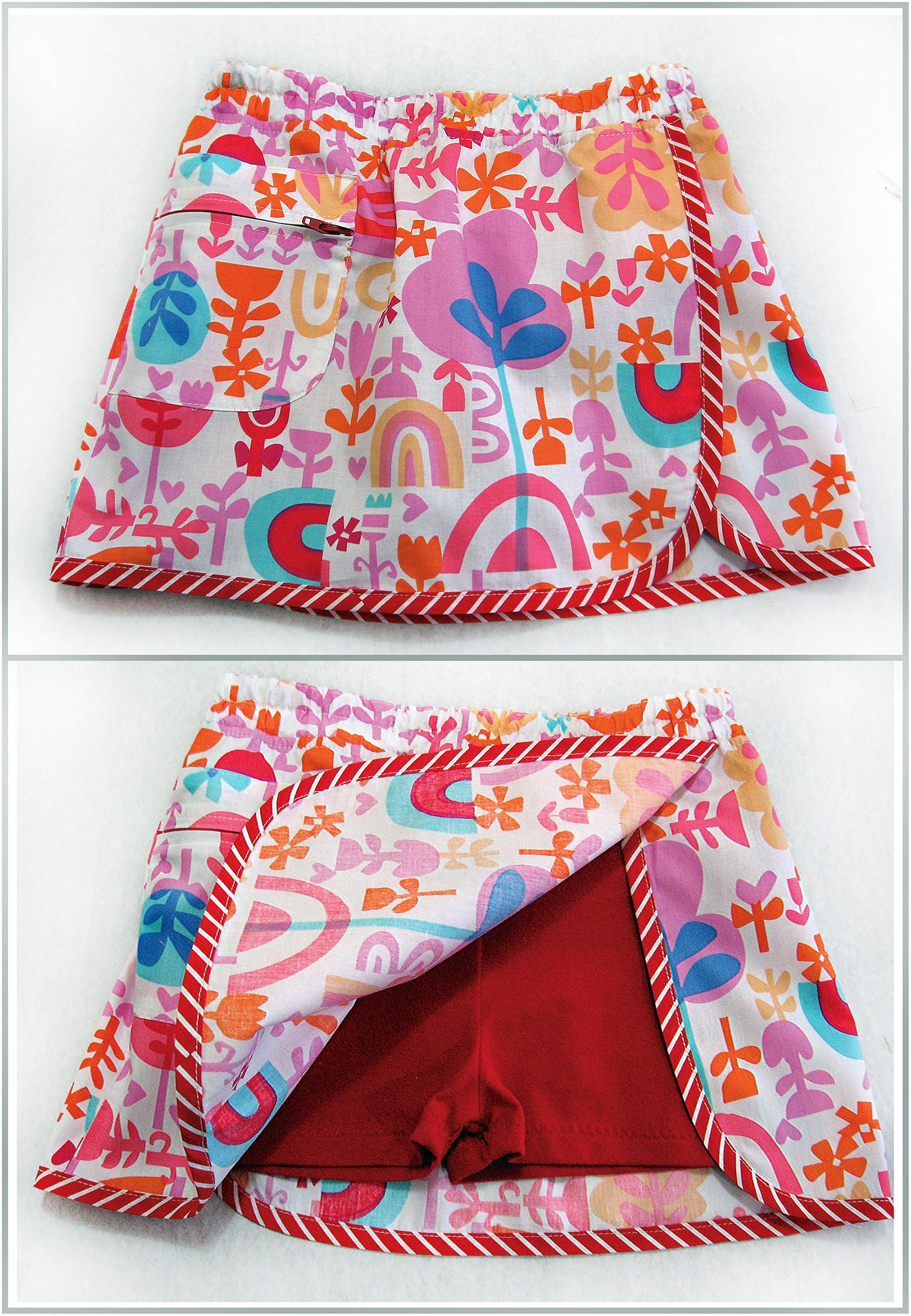 Sporty Girls Skort Pdf Sewing Pattern-suzie Skort-2 to 14 Years-two ...