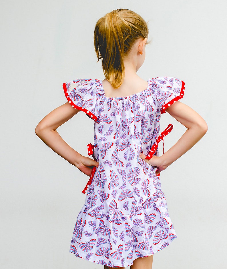 Butterfly Dress PDF Sewing Pattern, Girl's Flutter Sleeve Dress Pattern ...