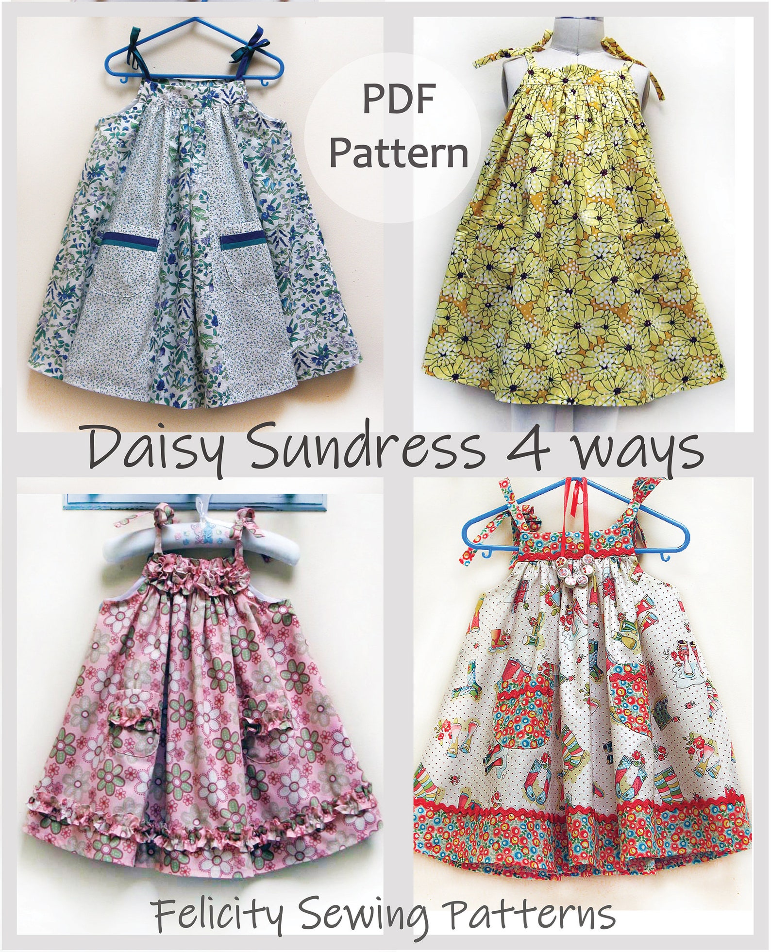 Girl and Baby Sundress Sewing Pattern-daisy Sundress-digital Pdf ...