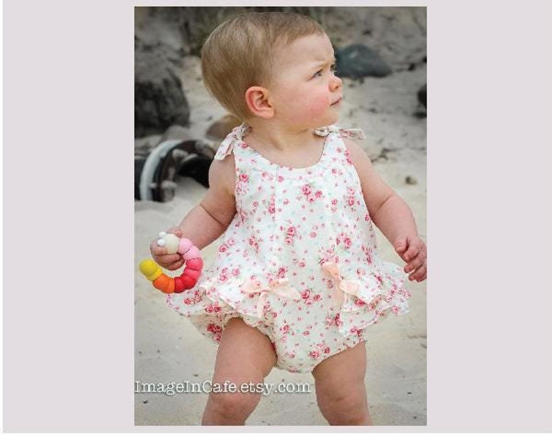 Ruffled Romper Sewing Pattern, Baby Romper Pdf Sewing Pattern Sizes 3 ...