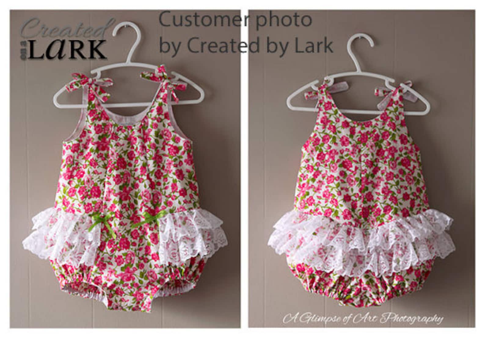 Baby Girl's Ruffled Romper, Rosebud Baby Romper Pdf Sewing Pattern ...