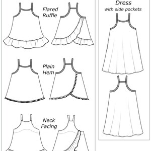 Girls Summer A-line Dress Sewing Pattern Rio Top & Dress Sizes 4-14 ...
