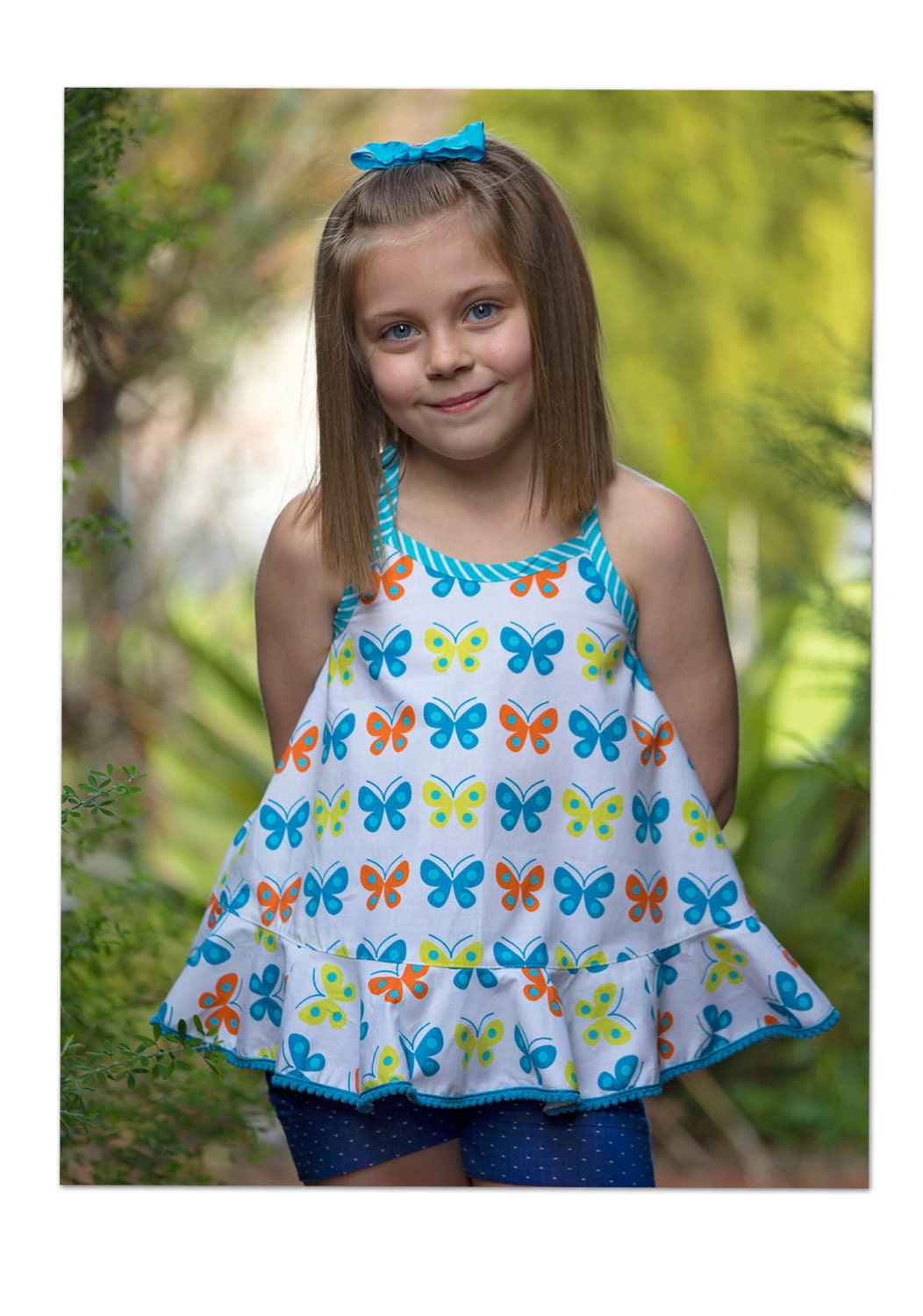 Girl's Wrap-back Top Pdf Sewing Pattern Rio Top and Dress | Etsy UK