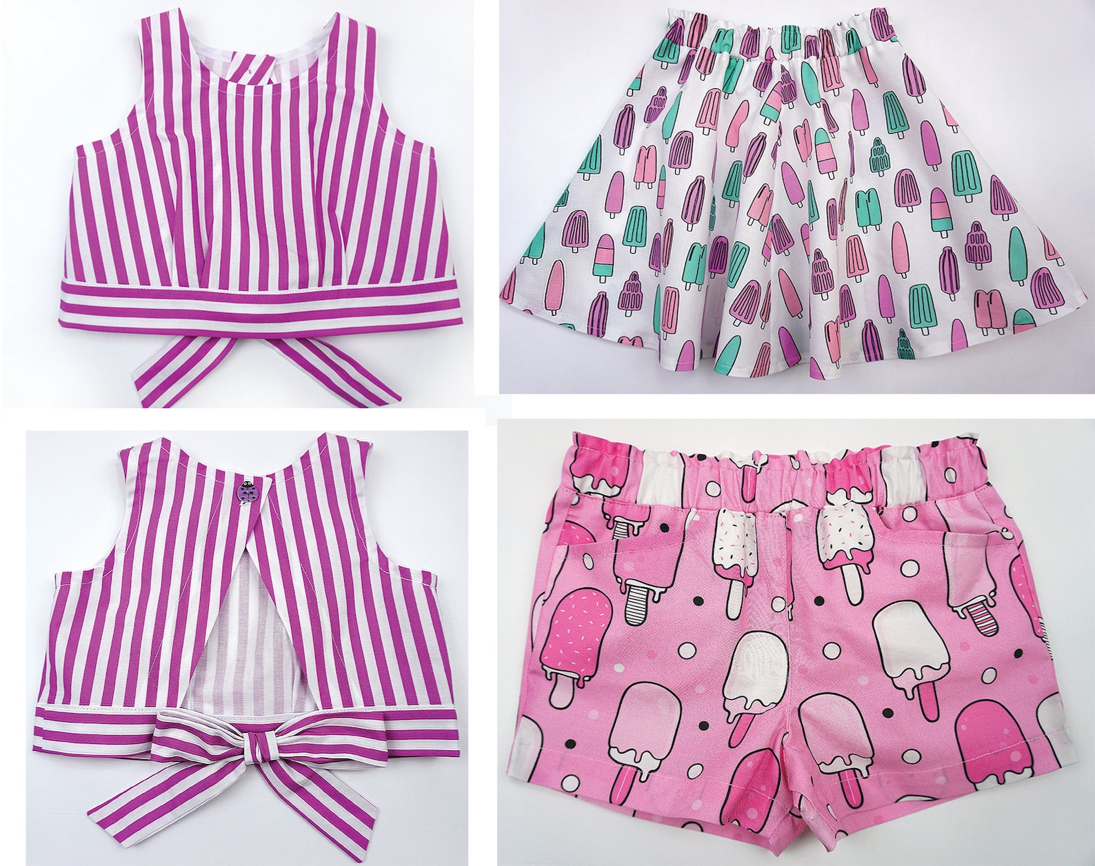 Girls Summer Top and Shorts PDF Sewing Pattern Plus Bonus | Etsy