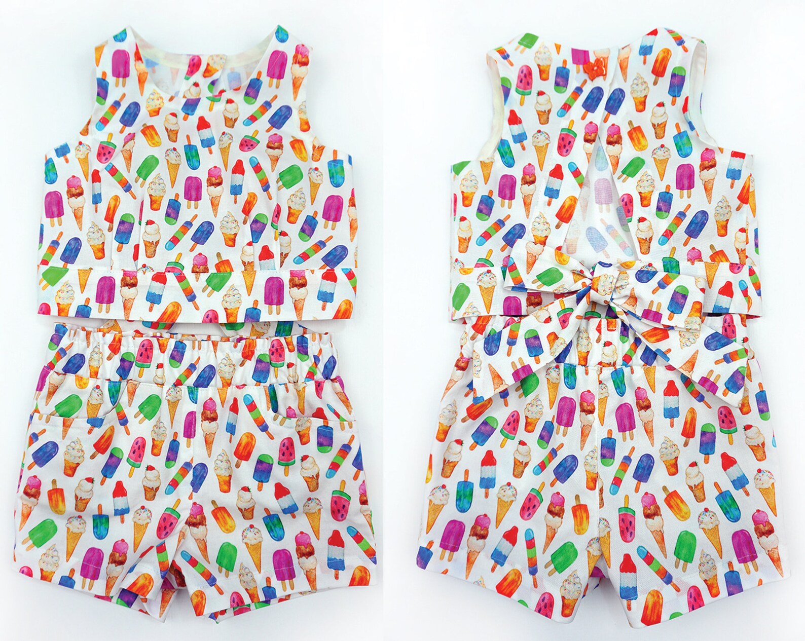 Girls Summer Top and Shorts PDF Sewing Pattern Plus Bonus | Etsy