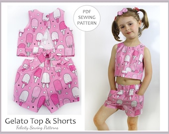 PDF Sewing Pattern for Girls Summer Top Shorts and Skirt. | Etsy