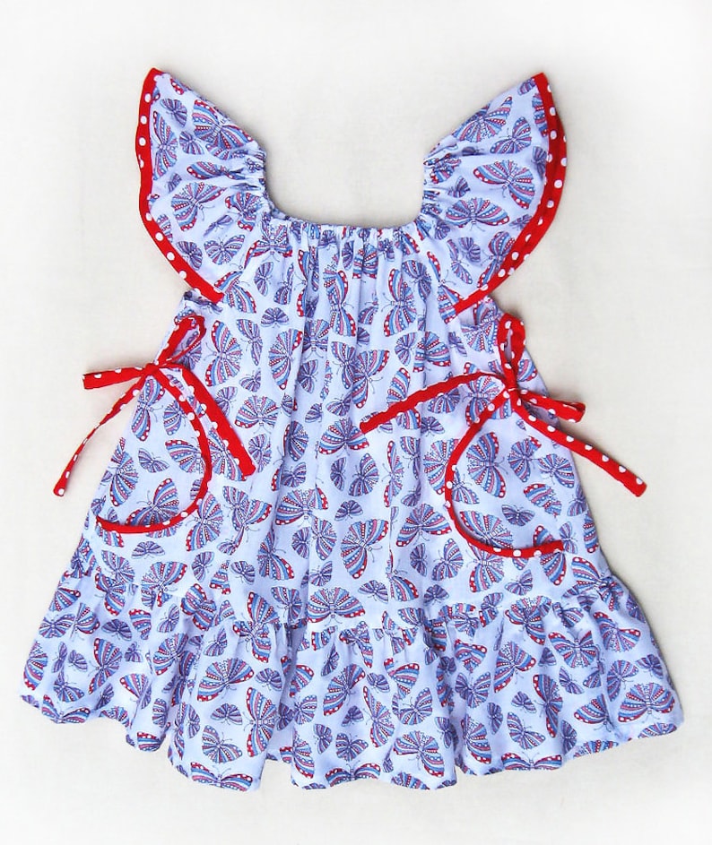 Butterfly Dress PDF Sewing Pattern, Girl's Flutter Sleeve Dress Pattern ...