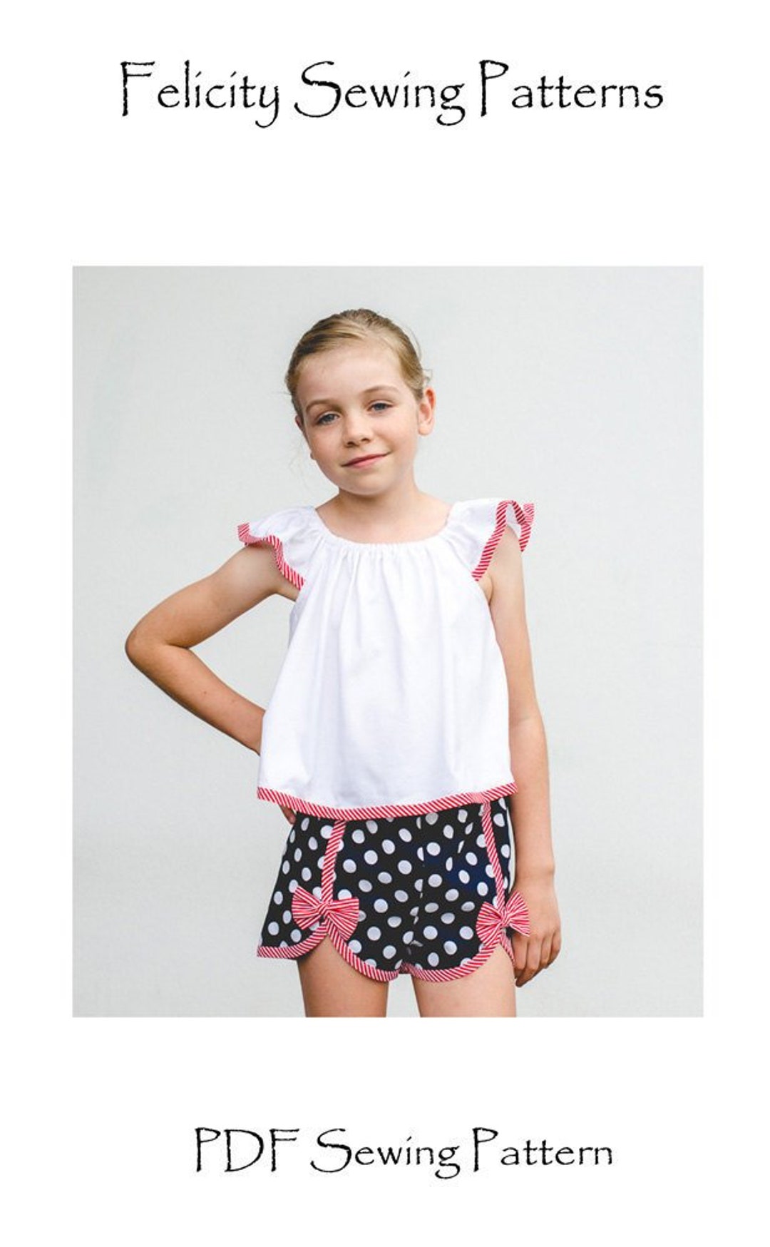 Girl's Shorts Pdf Sewing Pattern, Sizes 2 to 14, GIDGET SHORTS. ENGLISH ...
