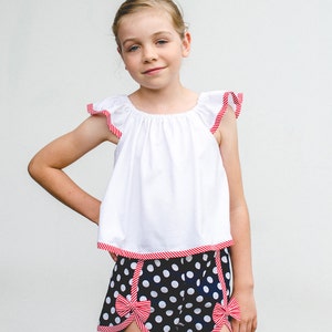 Flutter Sleeve Sewing Pattern, Tilly Top & Dress Girl's Flutter Top ...