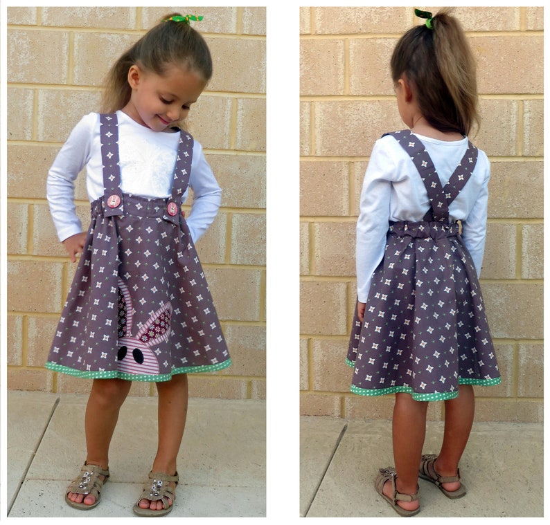 Flared Skirt Pdf Sewing Pattern for Girls Topsy Skirt Sizes 1 - Etsy