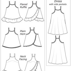Girl's Wrap-back Top Pdf Sewing Pattern Rio Top and Dress Sizes 4 to 14 ...