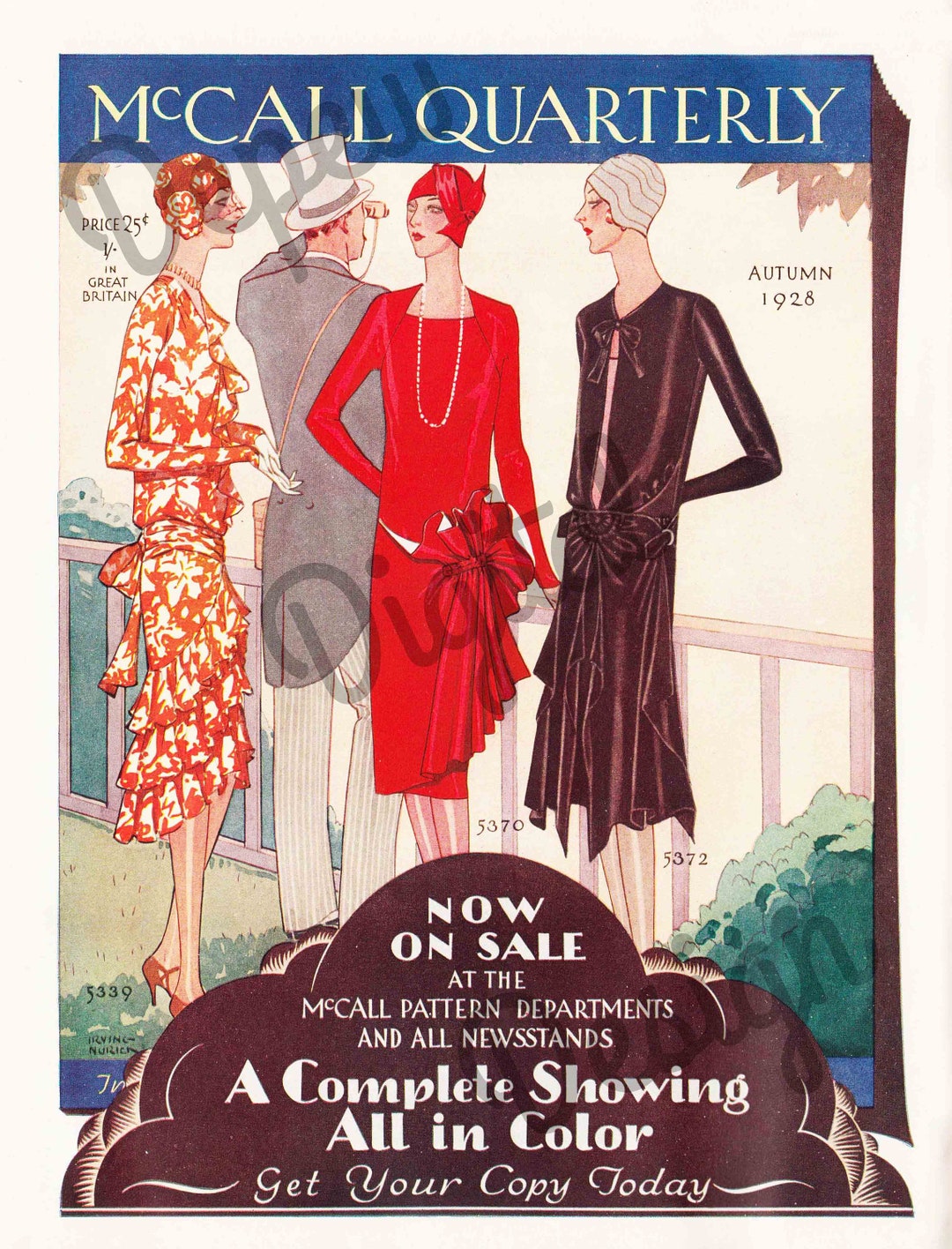Digital Vintage 1920s Fashion Print Mccall Quarterly Ad 1928 Print at ...