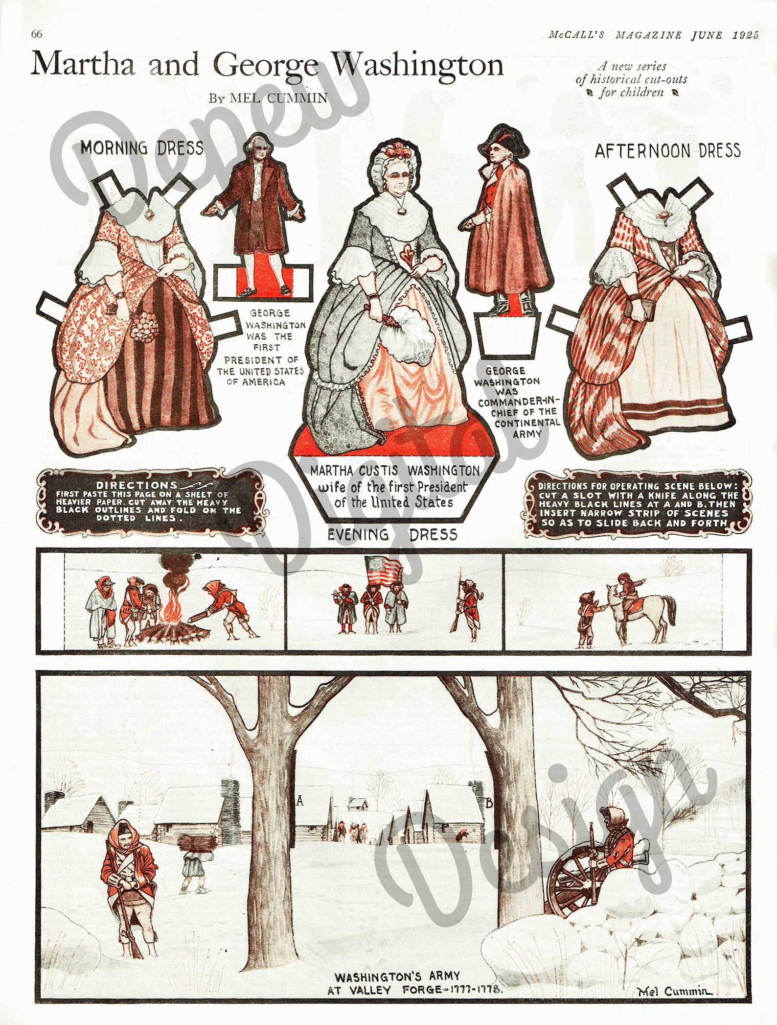 Digital Vintage 1920s Martha & George Washington Paper Dolls Magazine ...