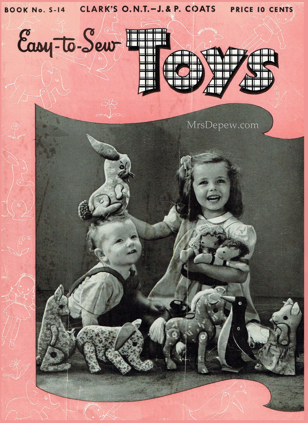 Vintage 1940s Easy to Sew Toys Booklet Cloth Body Dolls and Stuffed ...