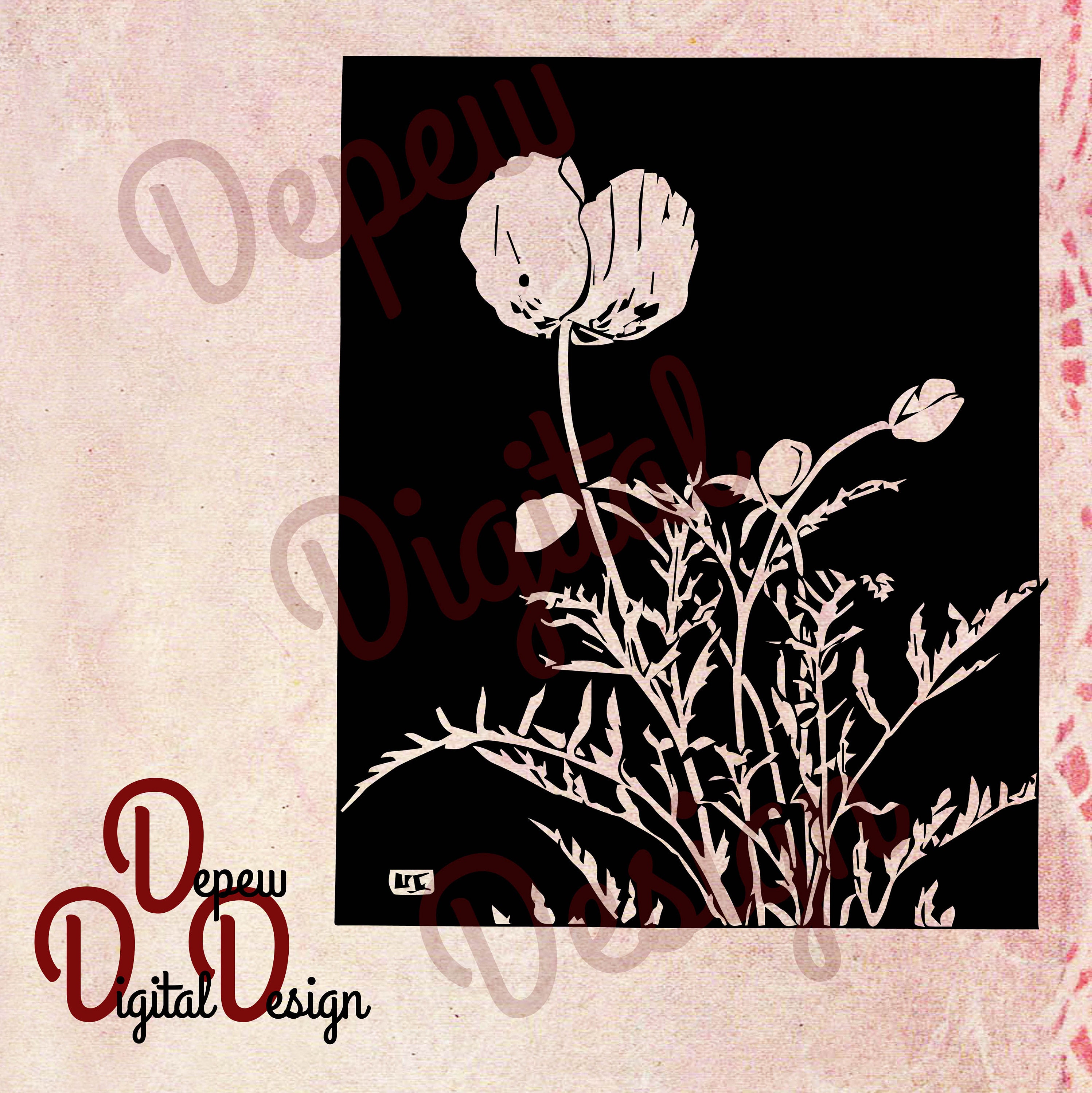 Digital Vintage Antique 1920s Poppy Floral Plate Clip Art - Etsy