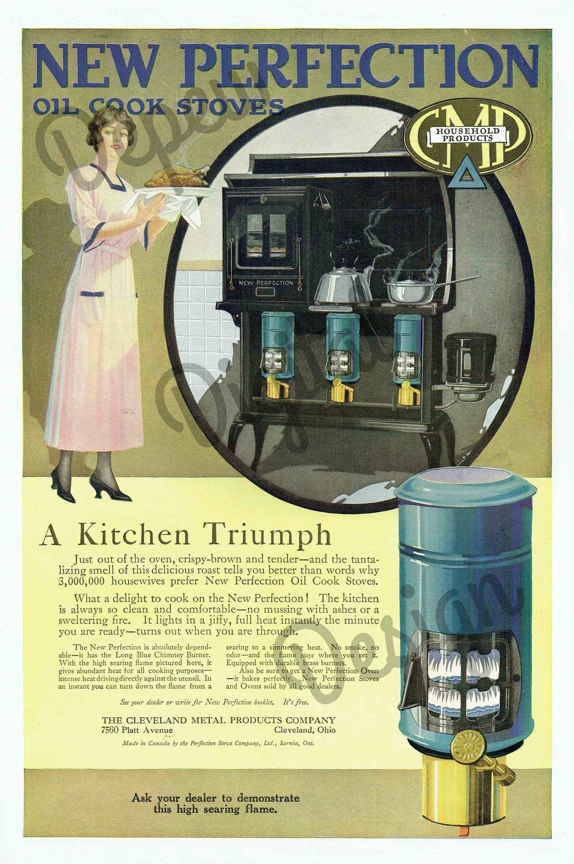 Digital Large Vintage 1910s Kitchen Print Stove Advertisement Print at ...