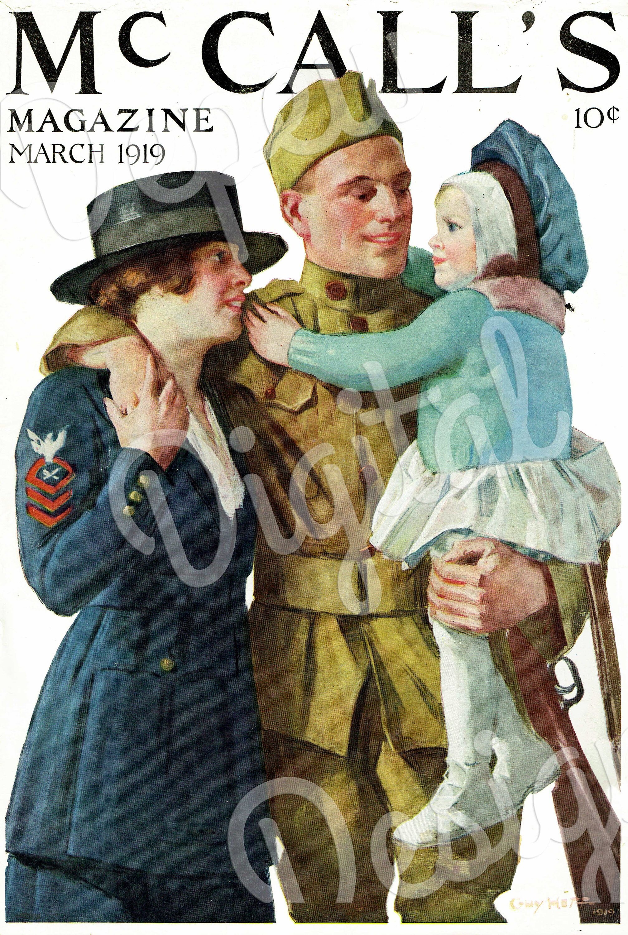 Digital Vintage 1910s Post Great War Print Mccall's Magazine Cover 1919 ...