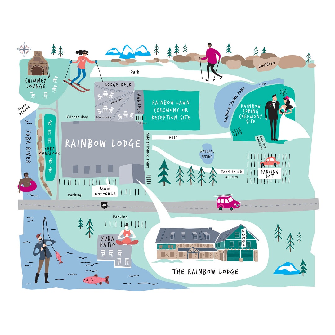 Map Illustration, Geography & Locale Map, Hand Drawn Style Map, Fun Map ...