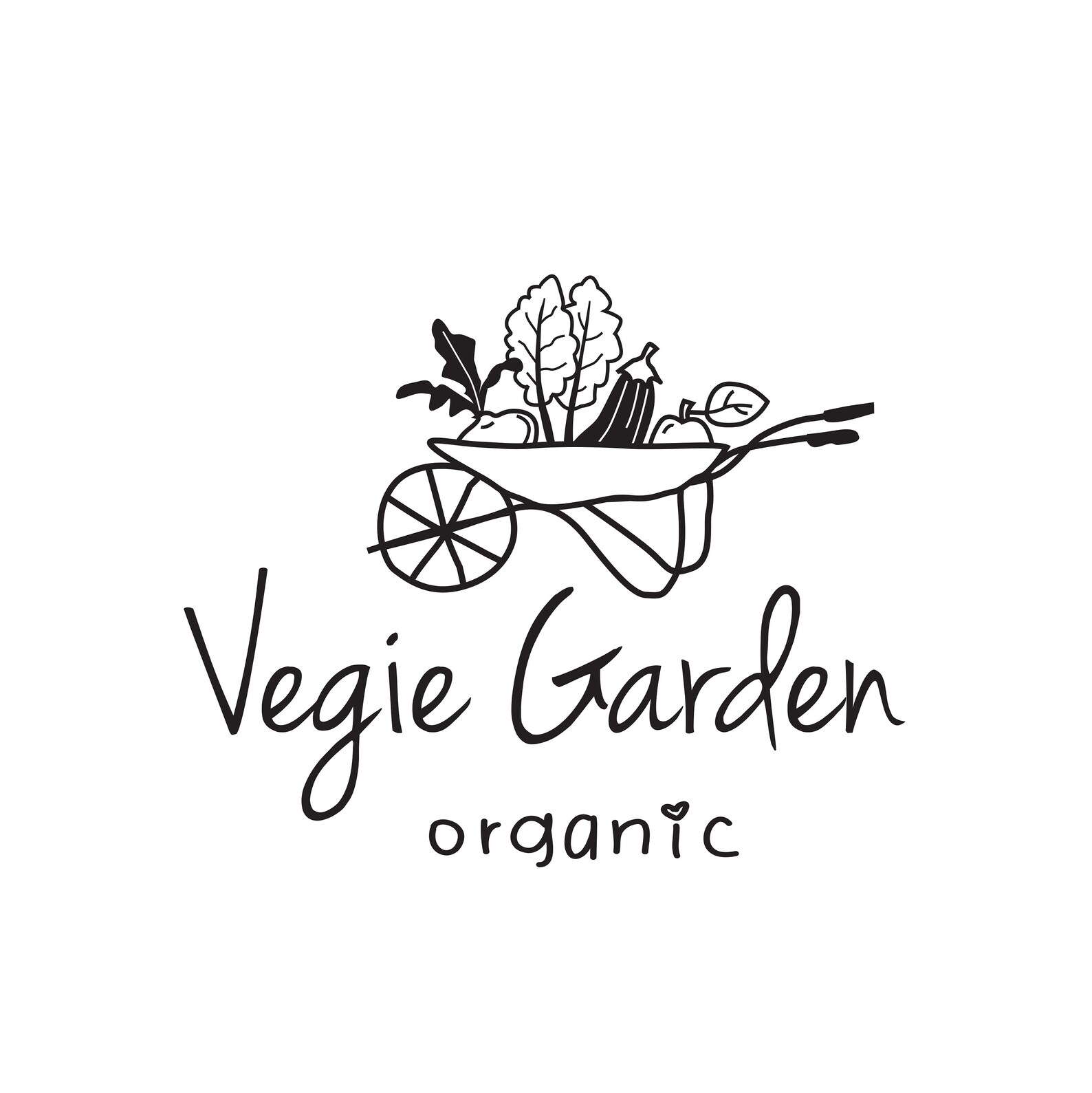 Vegetable Garden Logo, Vegetables in Wheelbarrow Logo, Organic ...