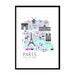 Illustrated Paris Map, Tourist Souvenir Map of Paris, Cute Map of Paris ...