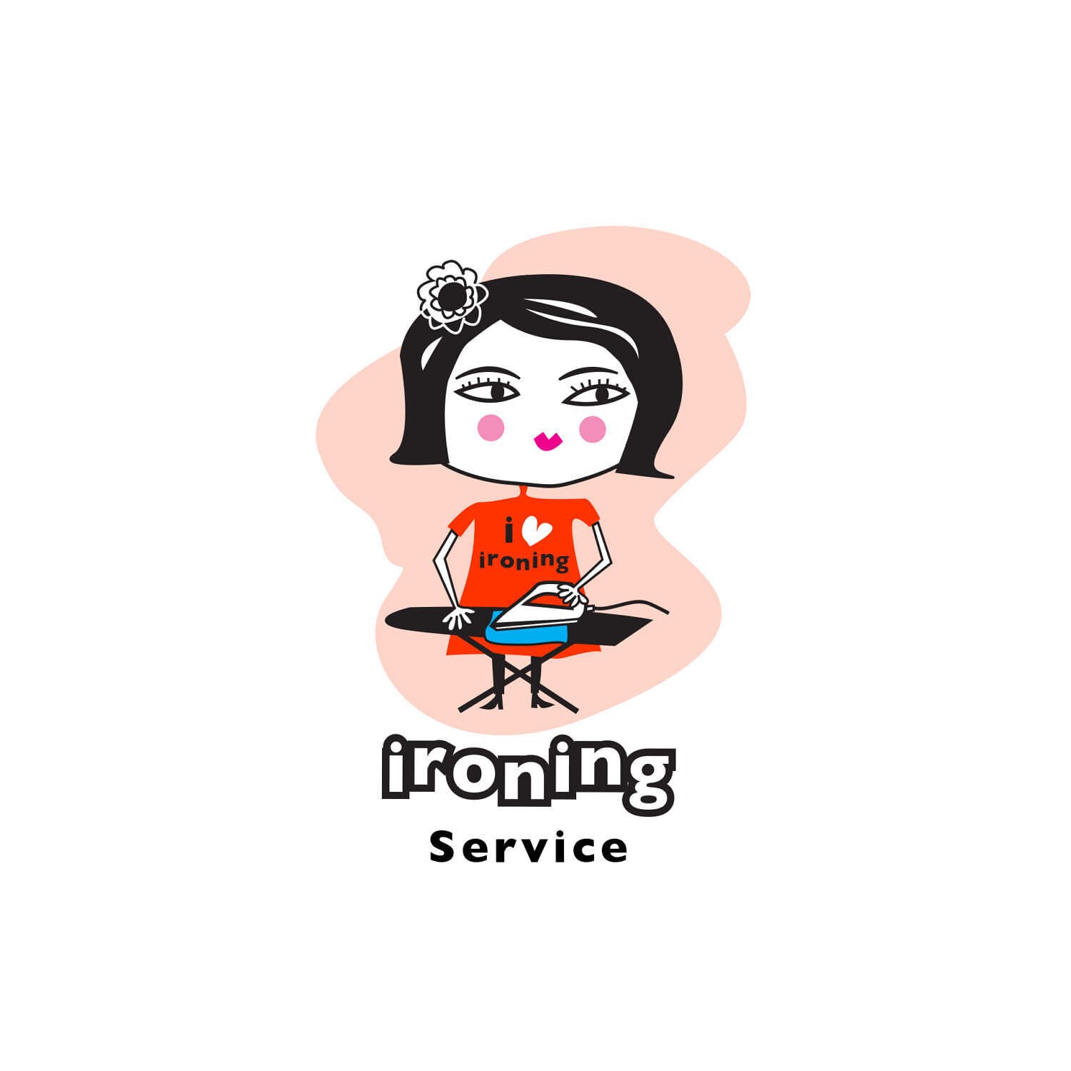 Ironing Logo, Ironing Lady Logo, Ironing Services Logo, Custom Logo ...