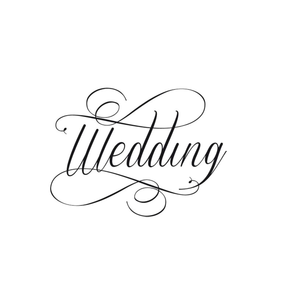 Script Wedding Wording Clip Art in Classic Black and White for Wedding ...