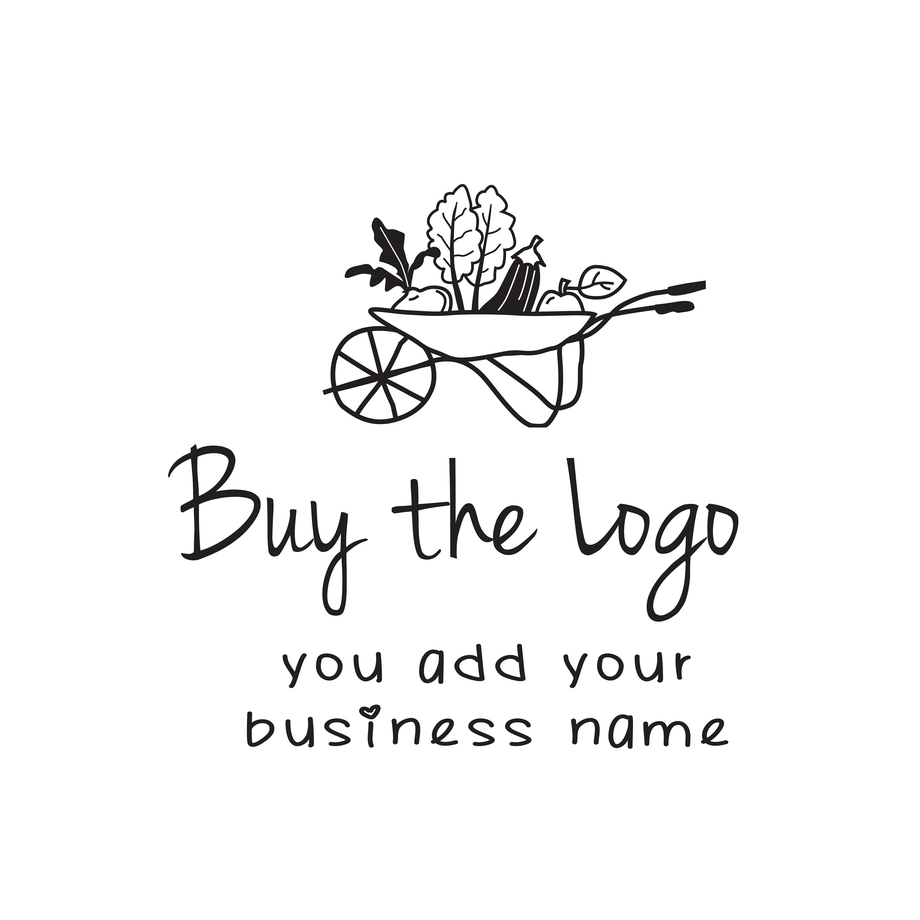 Vegetable Garden Logo, Vegetables in Wheelbarrow Logo, Organic ...