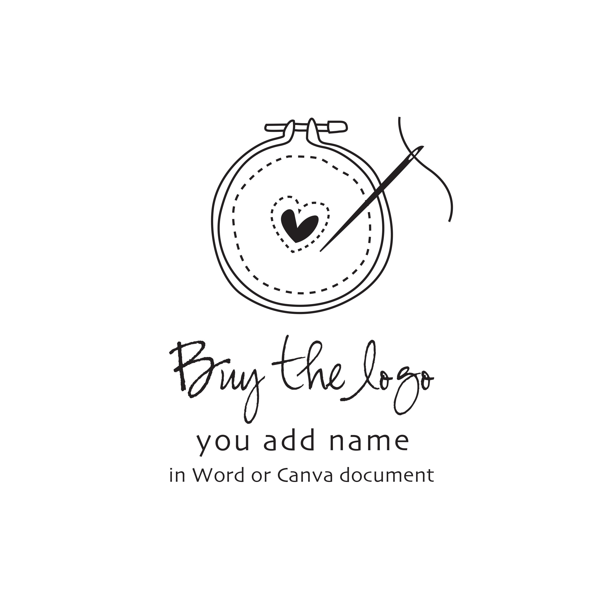 Sewing Logo, Embroidery Logo, Craft Logo, Cross Stitch Business, Hand ...
