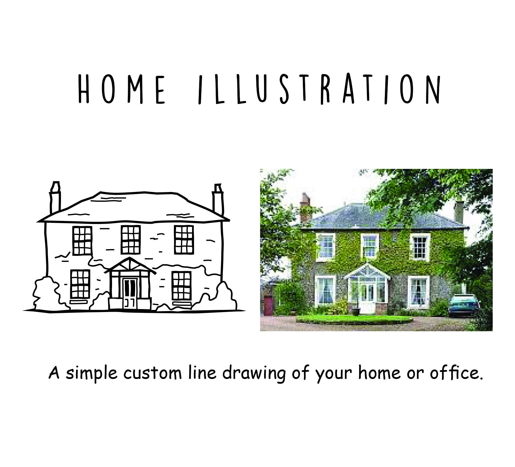 Custom House Simple Line Drawing, House Logo, House Illustration. - Etsy