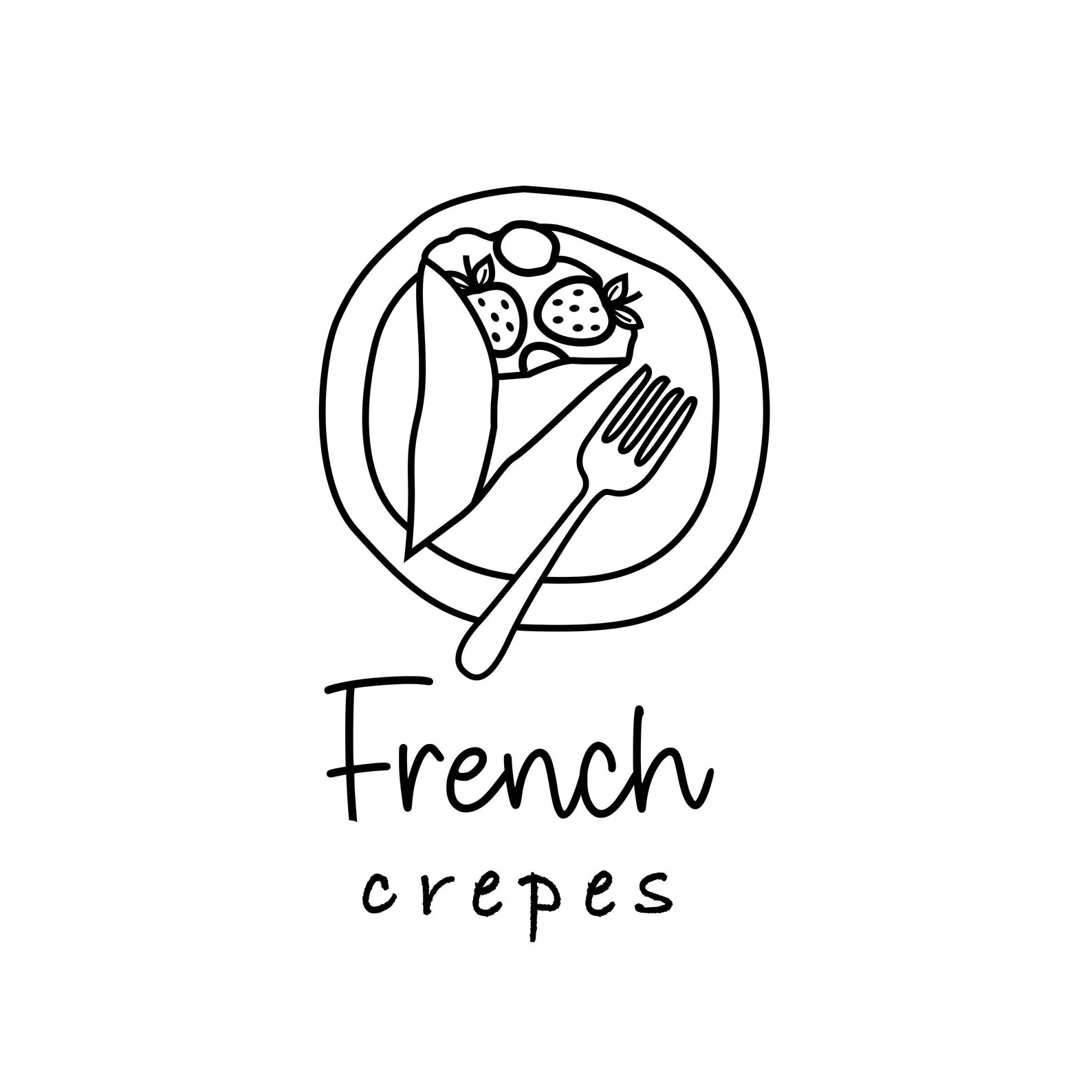 Crepes Logo, French Crepes Logo, Cafe Logo, Marketing, Graphic Design ...