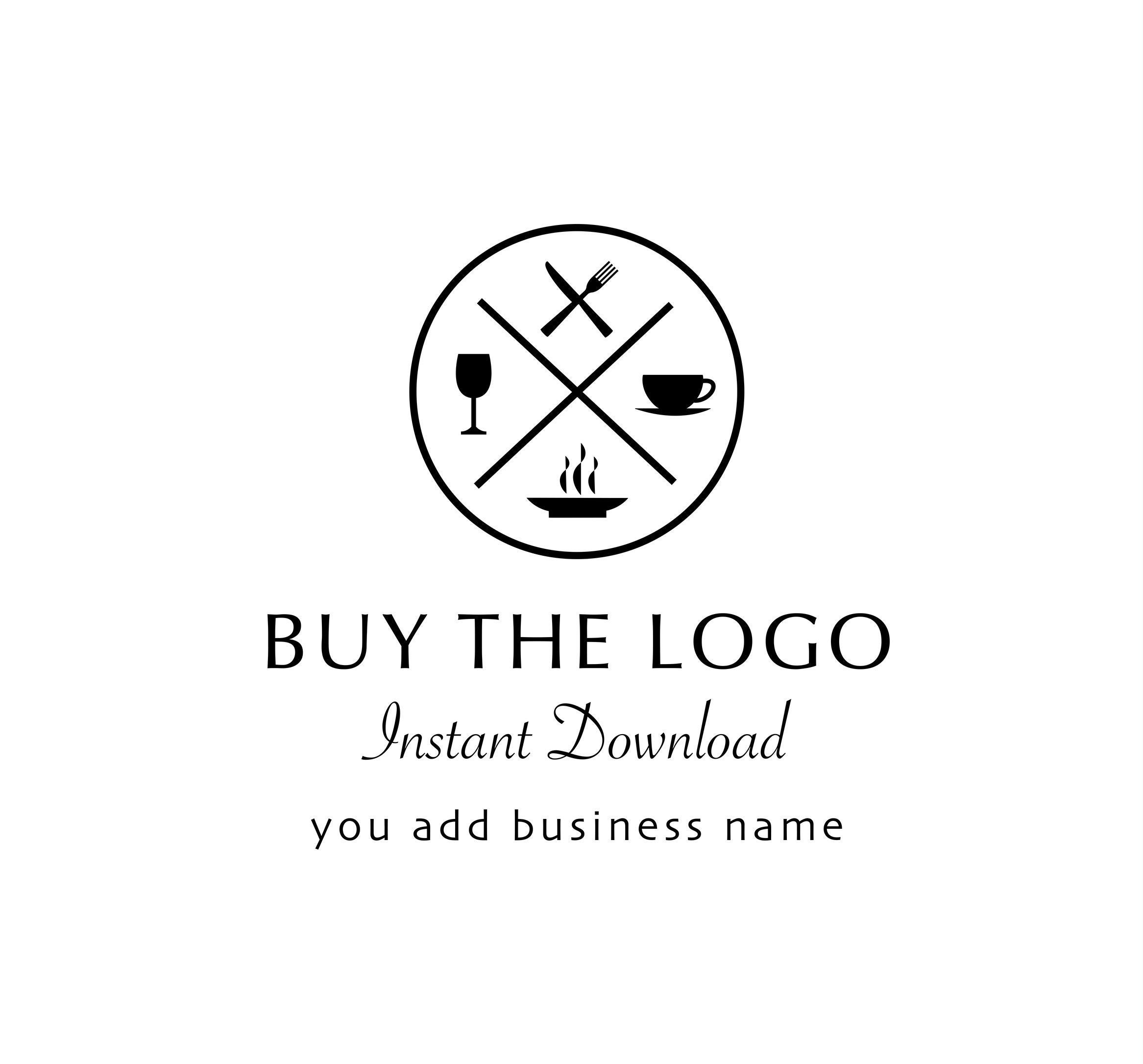 Cafe, Restaurant Logo, Logo Design, Custom Logo, Knife and Fork Logo ...