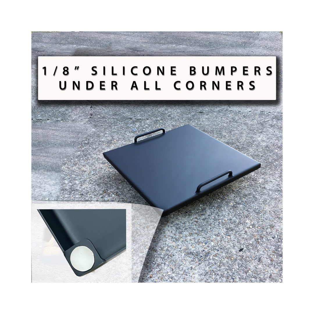 Rectangle Fire Pit Lid With Bent Edge and 2 Handles With Bumpers Bent ...