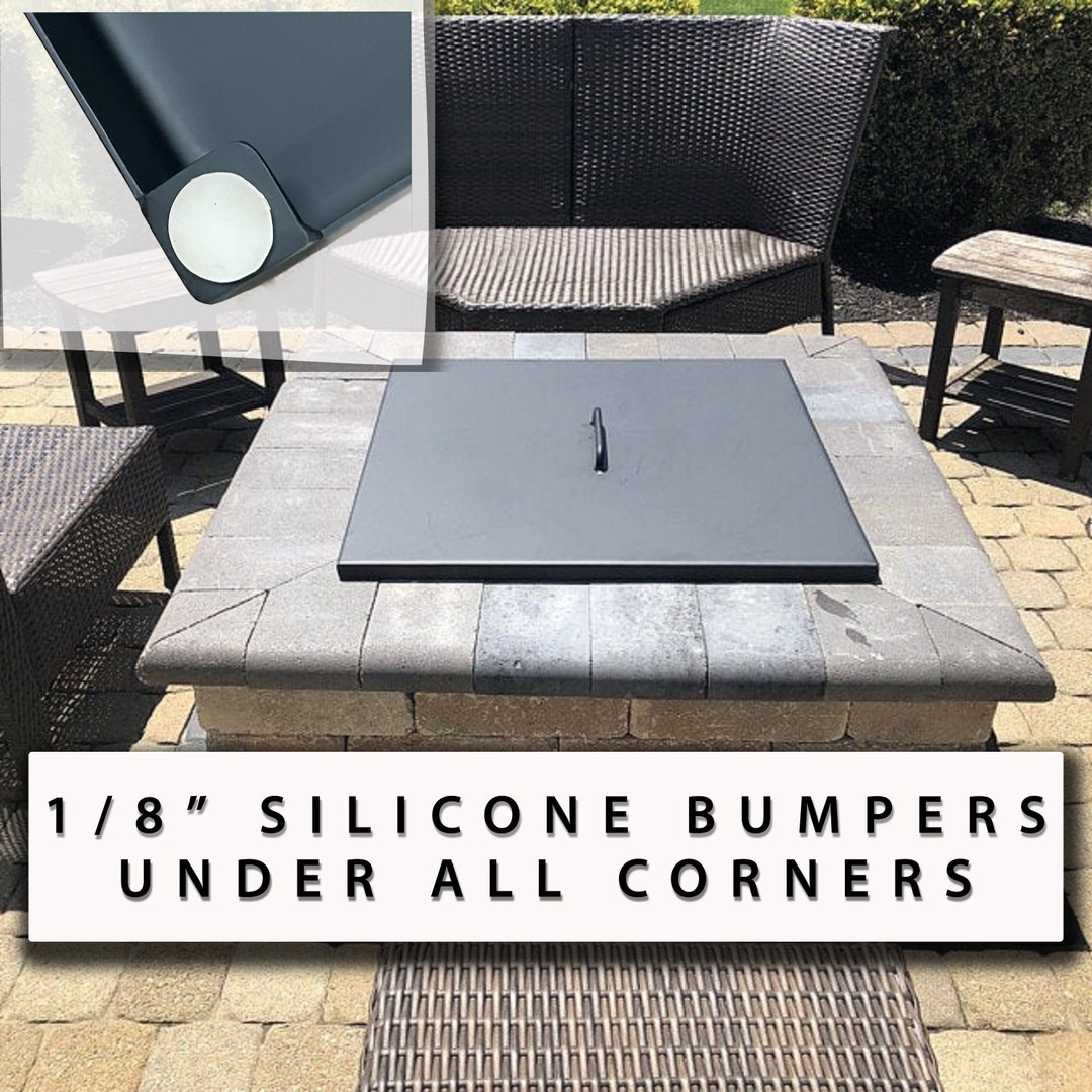 Square Fire Pit Lid With 1 Bent Edge and 1/2 in Thick Handle With Pads ...