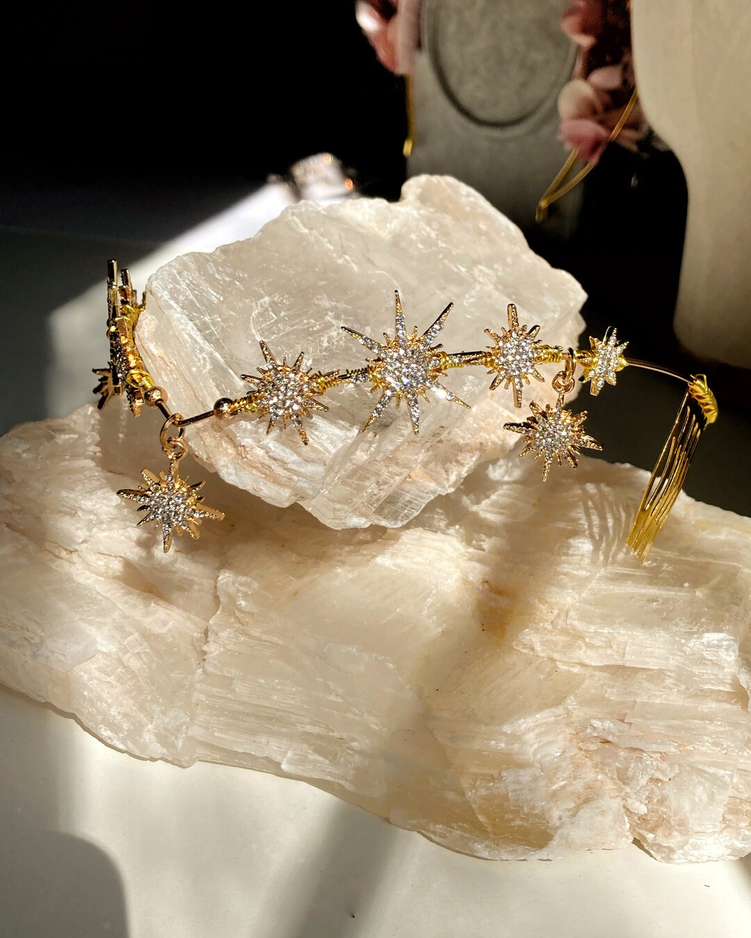 Polaris Diadem Back Headpiece Back of Head Bridal - Etsy