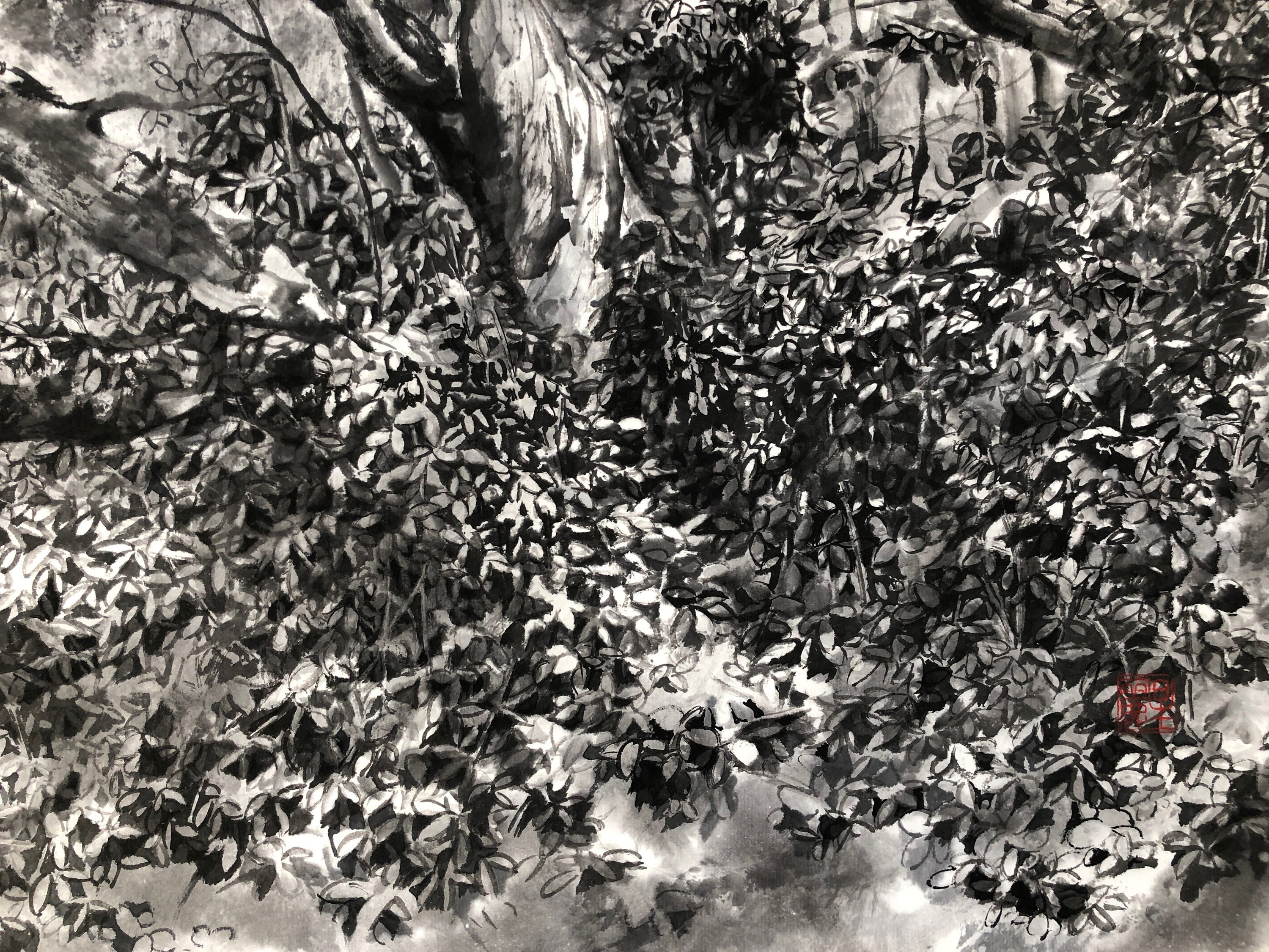 Old Trees Japanese Ink Painting Sumi-e Black Ink Japanese - Etsy