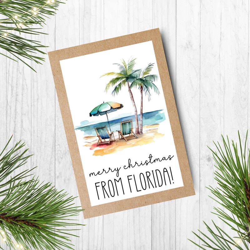 Tropical Christmas Card - Etsy