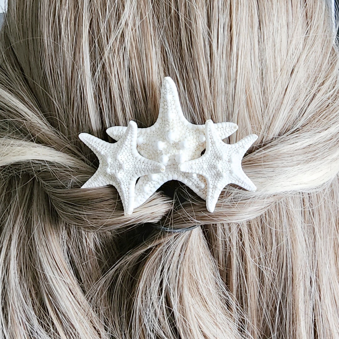 Starfish Hair Comb for Beach Wedding Hair - Cute Shell Hair Piece With ...