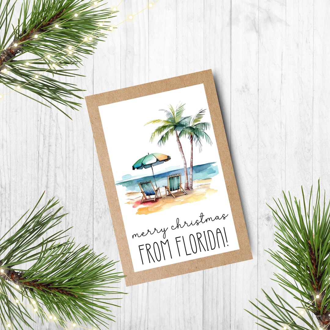Personalized Beach Christmas Cards | a Unique Custom Set of Tropical ...